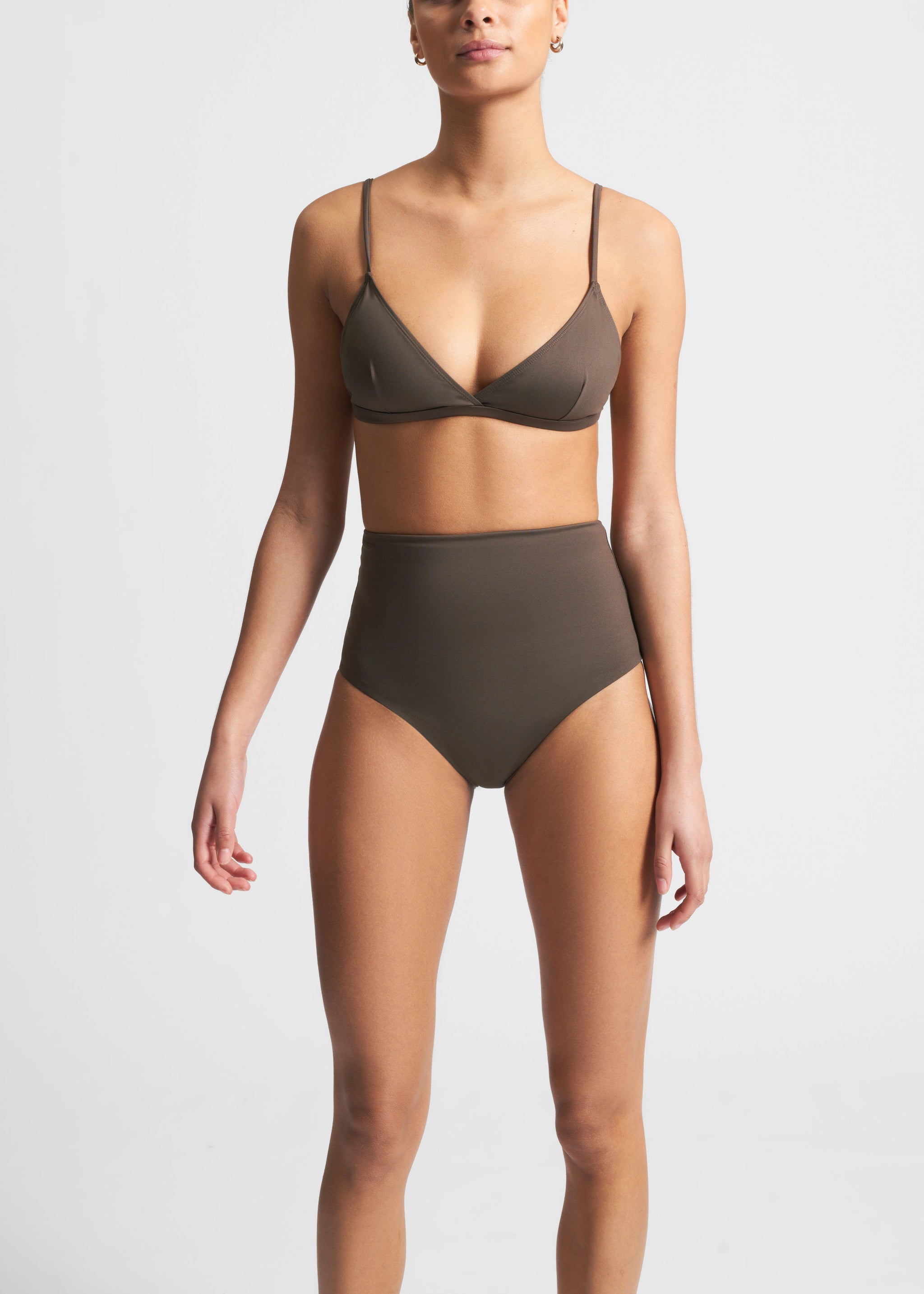 Genoa Dusk Brown Triangle Bikini Top | Brown Triangle Bikini